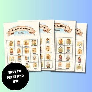 Bible Character BINGO (set of 24) - Printable | Old Testament Cards ...