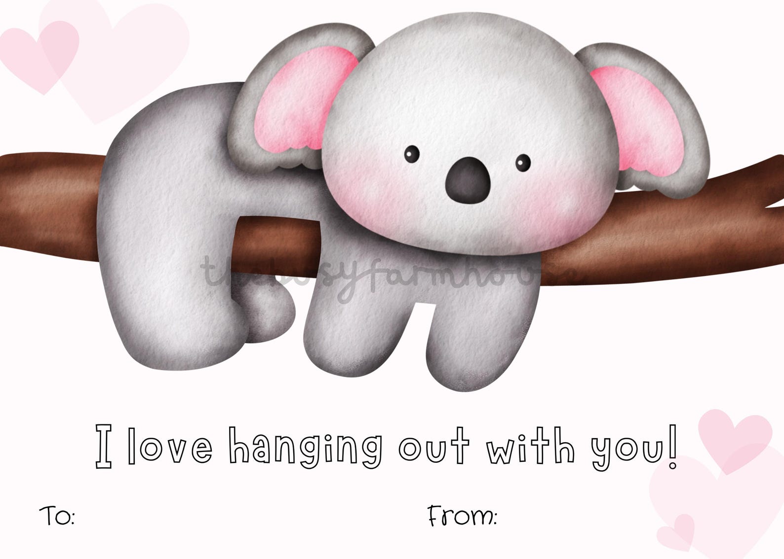 Koala Valentine's Cards - Printable - Etsy