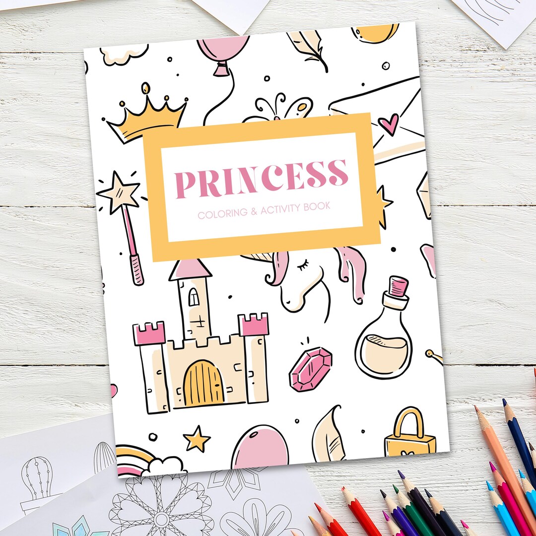 Princess Coloring & Activity Book - Printable - Etsy