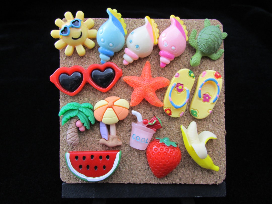Summer Beach Push Pin Set of 15, Mix & Match Push Pins to Customize ...