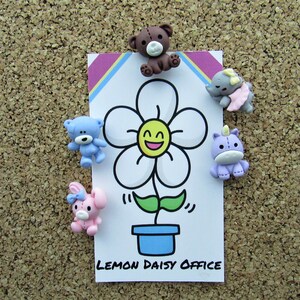 15 Stuffed Toy Resin Push Pins Unicorn, Ballerina Elephant, Bunny ...