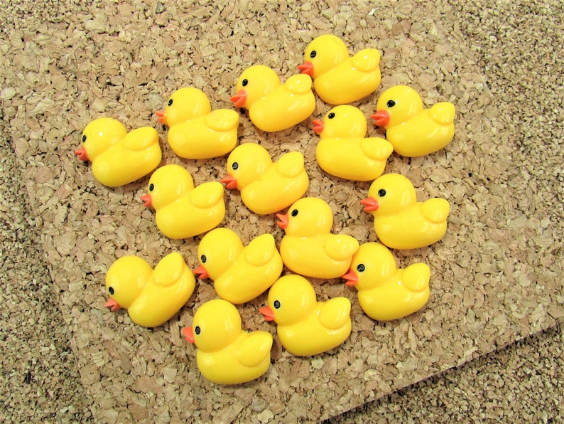 15 Swimming Yellow Duck Push Pins, White Elephant Christmas Exchange ...