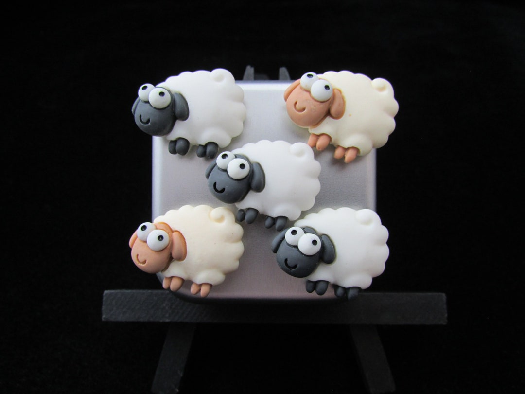 5 Sheep Magnets, Holds 10 Papers to Fridge, Gift for Teachers ...