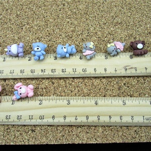 15 Stuffed Toy Resin Push Pins Unicorn, Ballerina Elephant, Bunny ...