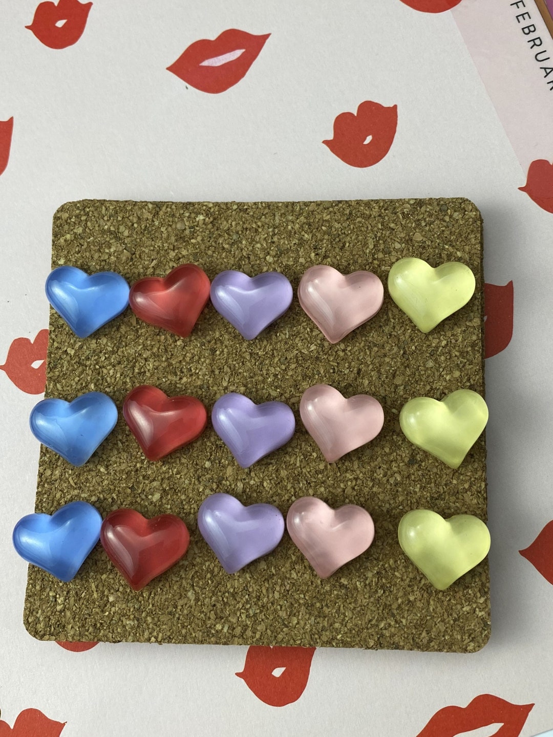 15 Colorful Heart Push Pins, Student Teacher Appreciation Gift, Dorm ...