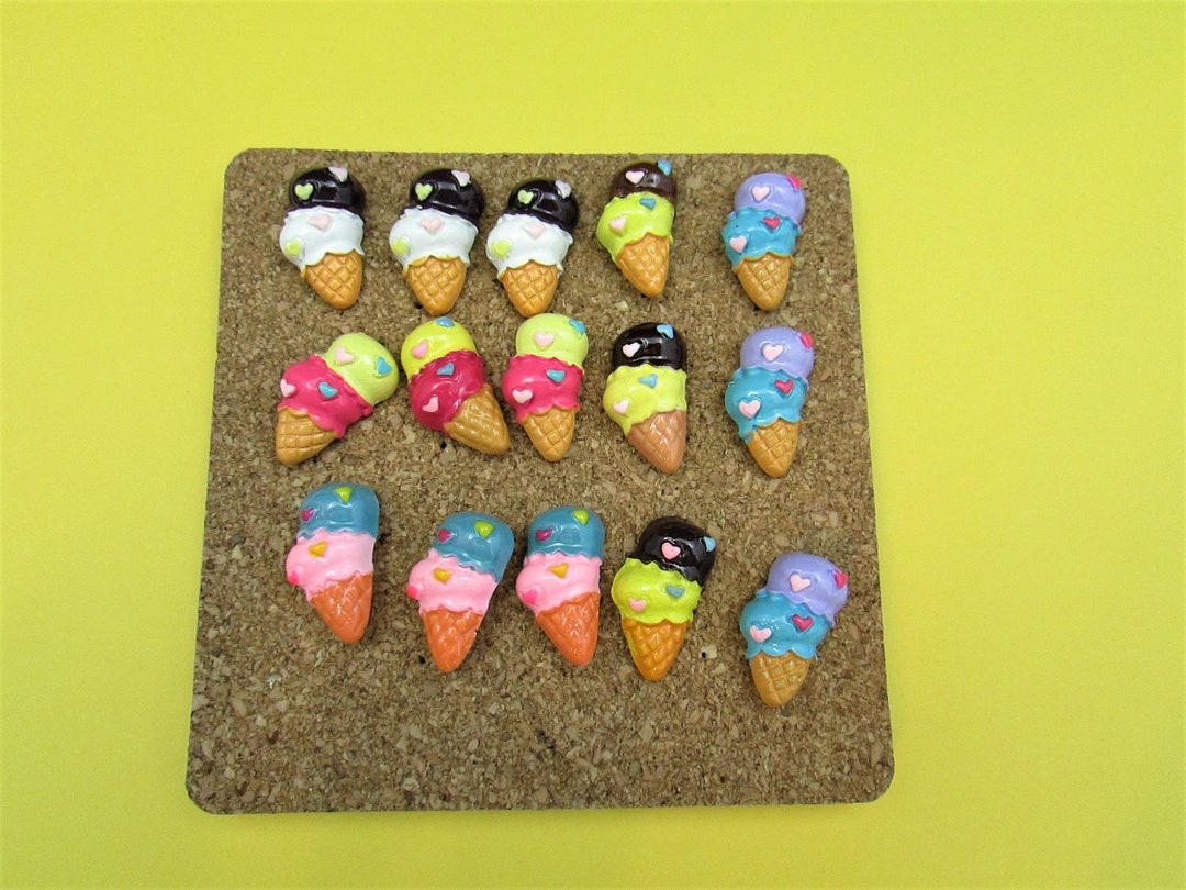 Ice Cream Cone Push Pin Set 15 Fun Summer Food Bulletin Board - Etsy
