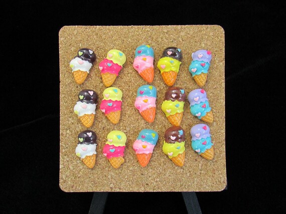 Ice Cream Cone Push Pin Set 15 Fun Summer Food Bulletin Board - Etsy