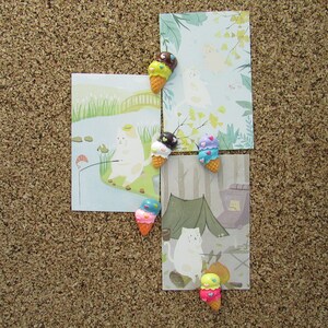 Ice Cream Cone Push Pin Set 15, Fun Summer Food Bulletin Board Decor ...