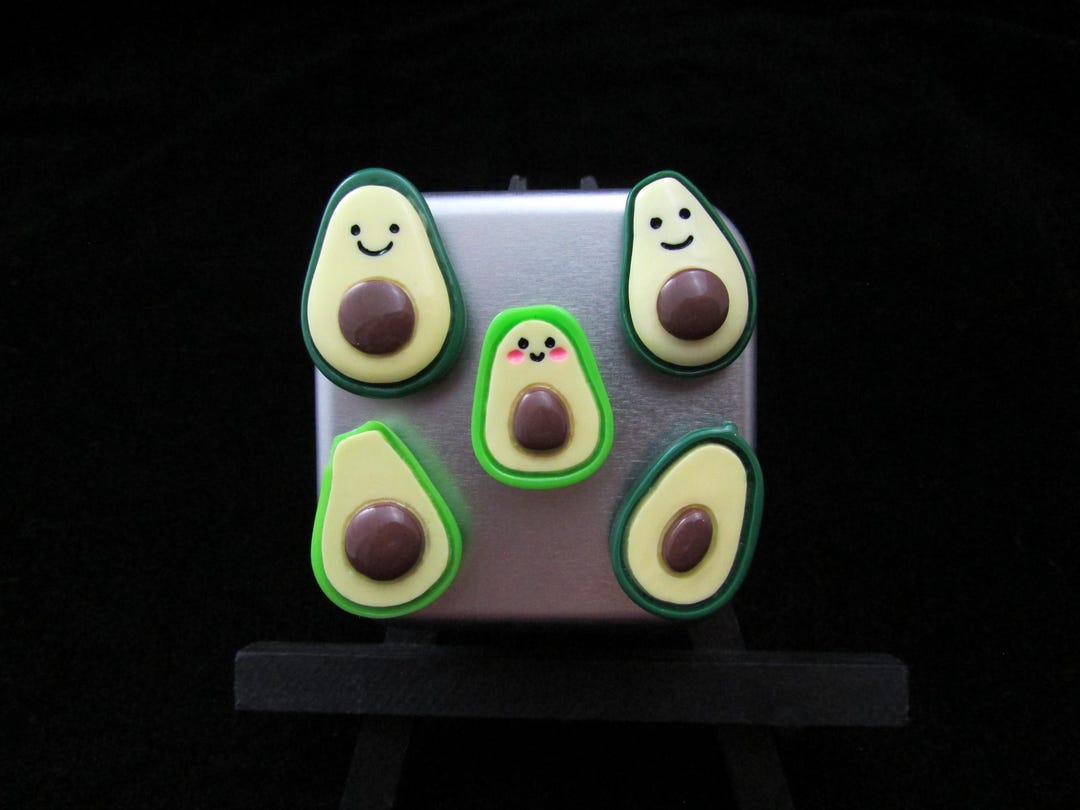 Avocado Family Fridge Magnet Set 5, Whimsical Kitchen Refrigerator ...