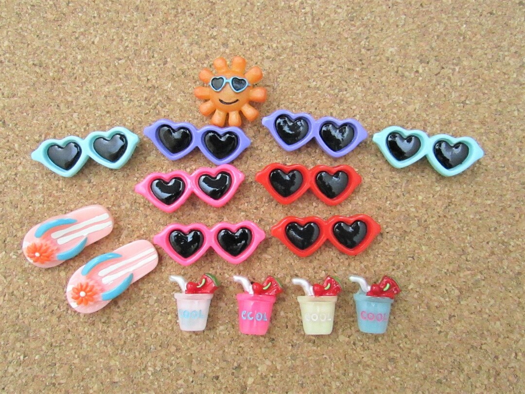 15 Sunny Beach Push Pins, Back to School Student Teacher Gift, Summer ...
