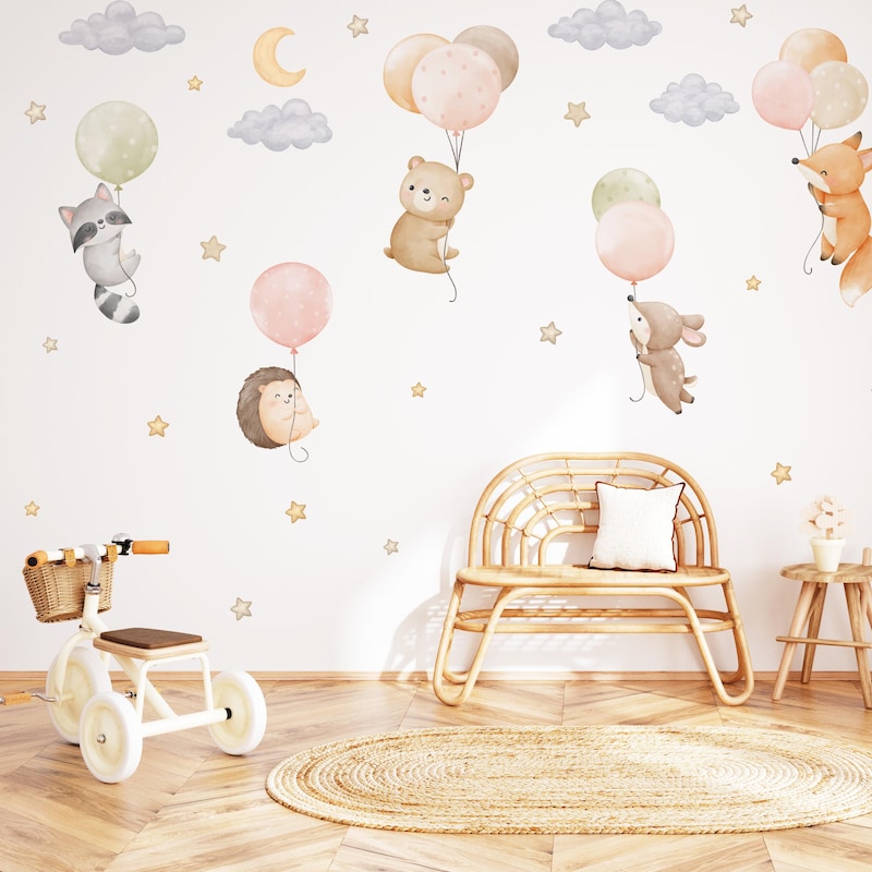 Nursery Art Animal Stars - Etsy