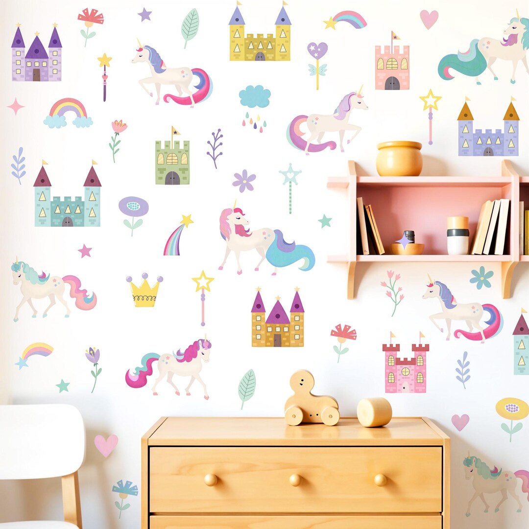Unicorn Wall Decal, Girl's Room Unicorn Decor, Nursery Decor, Unicorn ...