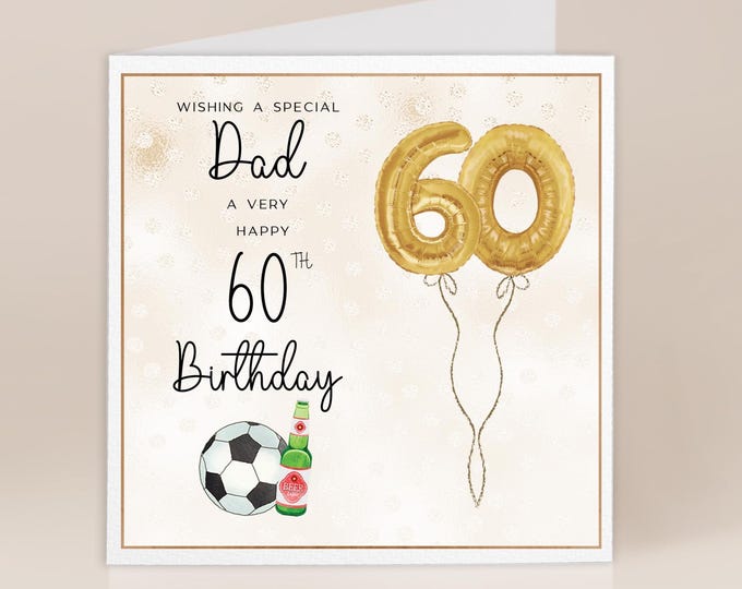 Male 60th Birthday Card for Him Son, Grandad, Uncle, Dad, Brother ...