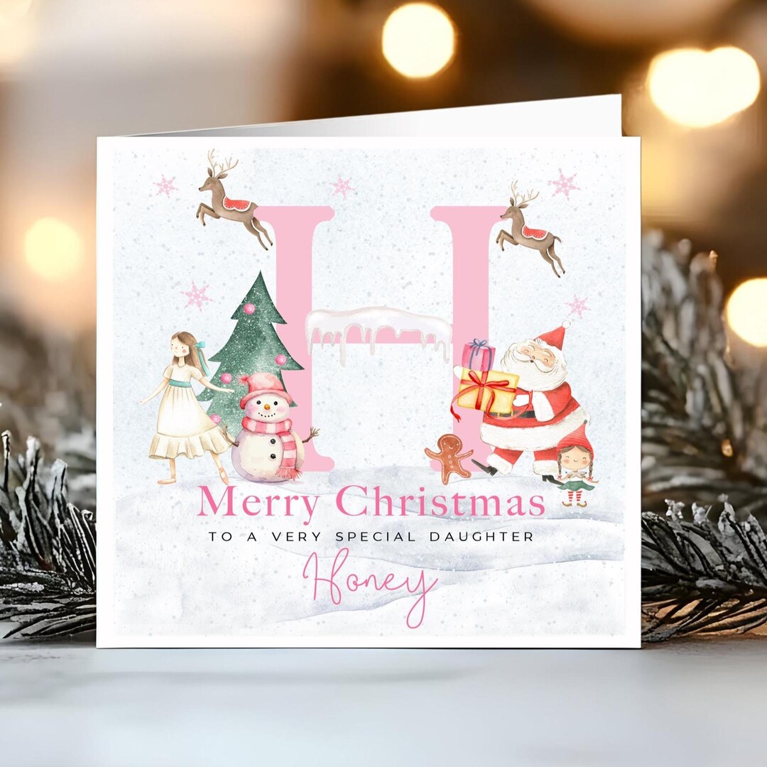 Personalised Christmas Card for Daughter, Granddaughter, Goddaughter ...