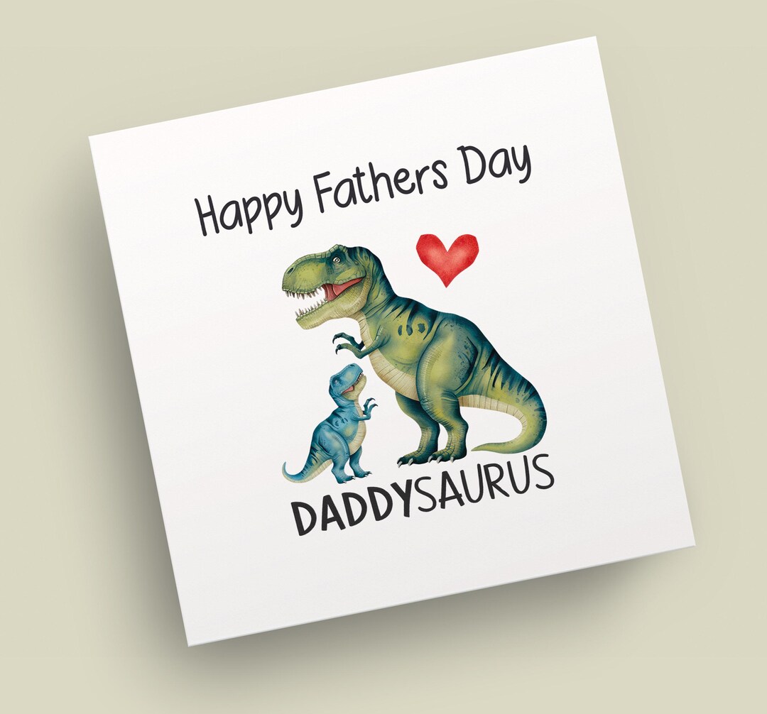 Dinosaur Fathers Day Card | Daddysaurus | Dad Card Daddy Card | Happy ...