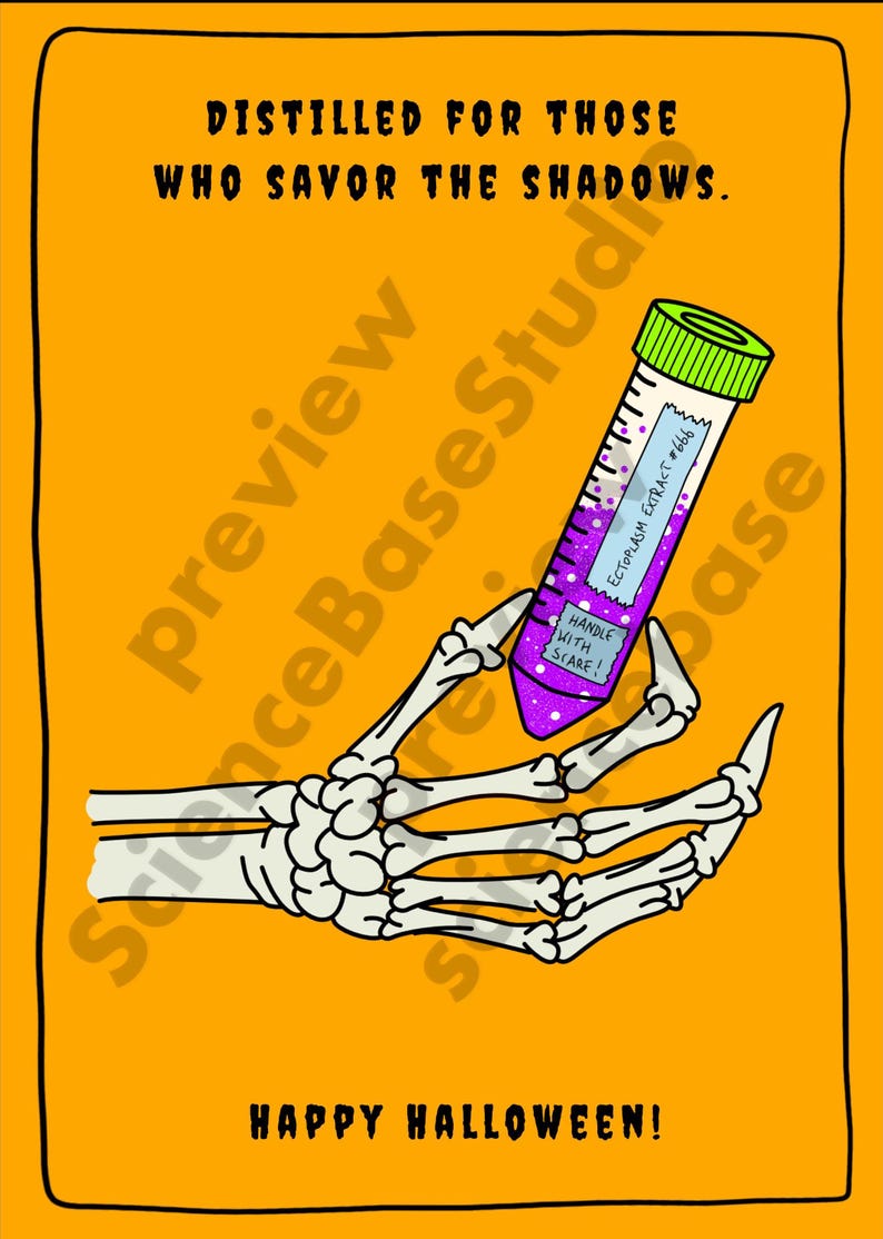 Spooky Halloween Science Card: Ectoplasm Extract (digital Download ...