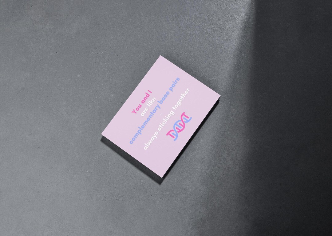 Complementary Like Base Pairs Valentine. Funny Science Digital Card ...