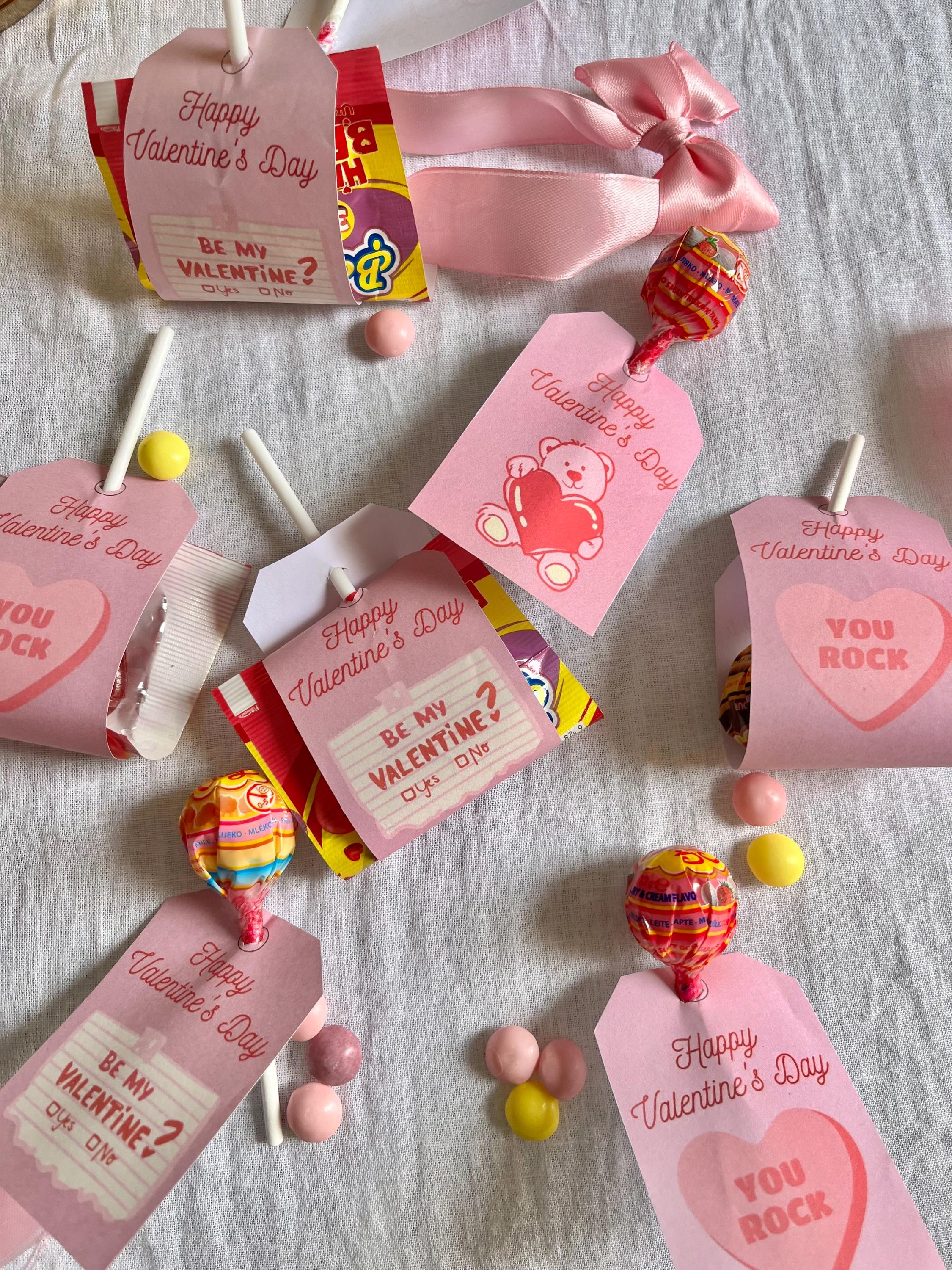 Printable Sweet Valentine's Day Lollipop Tags Template, Kids Valentines ...