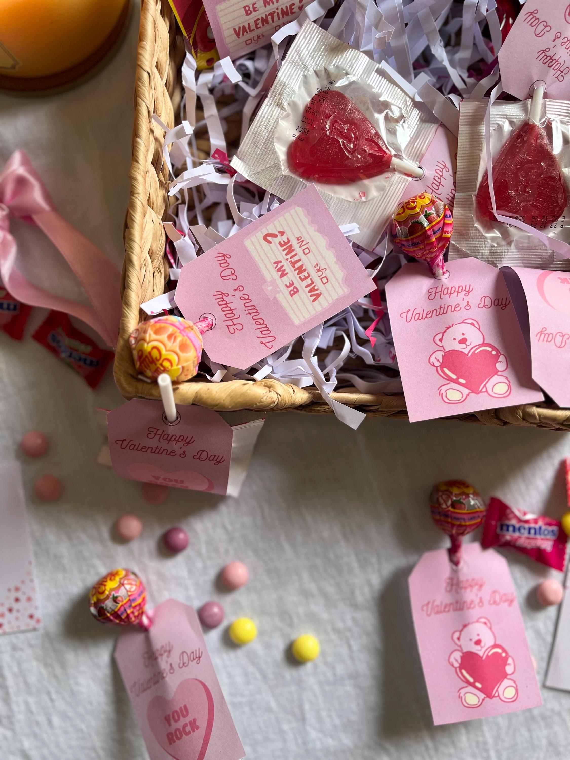 Printable Sweet Valentine's Day Lollipop Tags Template, Kids Valentines ...