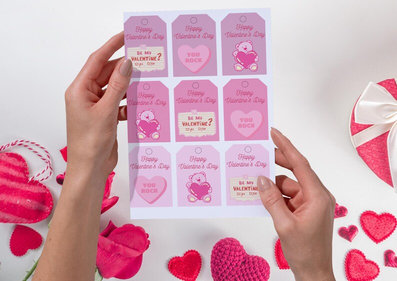 Printable Sweet Valentine's Day Lollipop Tags Template, Kids Valentines ...