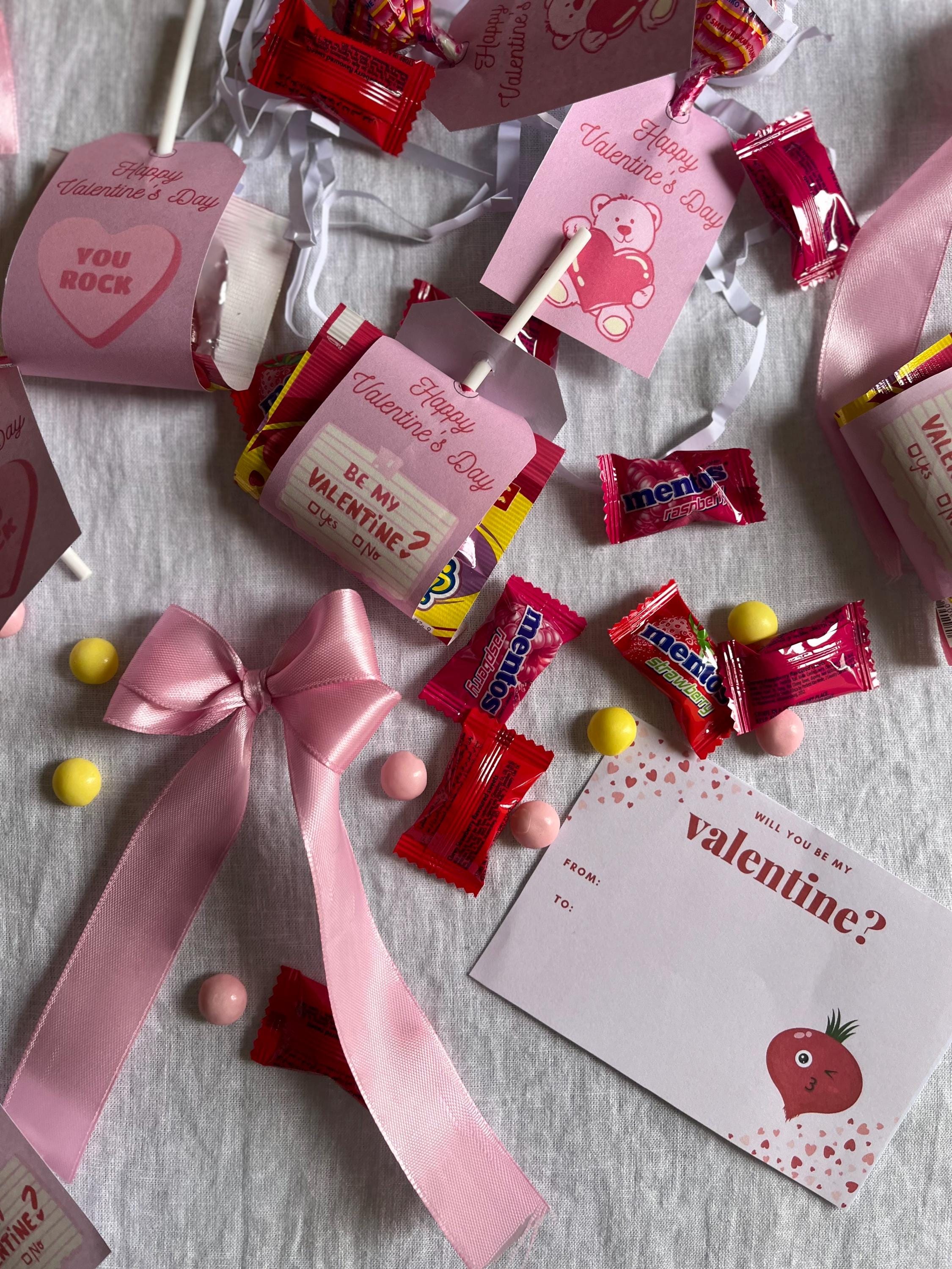 Printable Sweet Valentine's Day Lollipop Tags Template, Kids Valentines ...