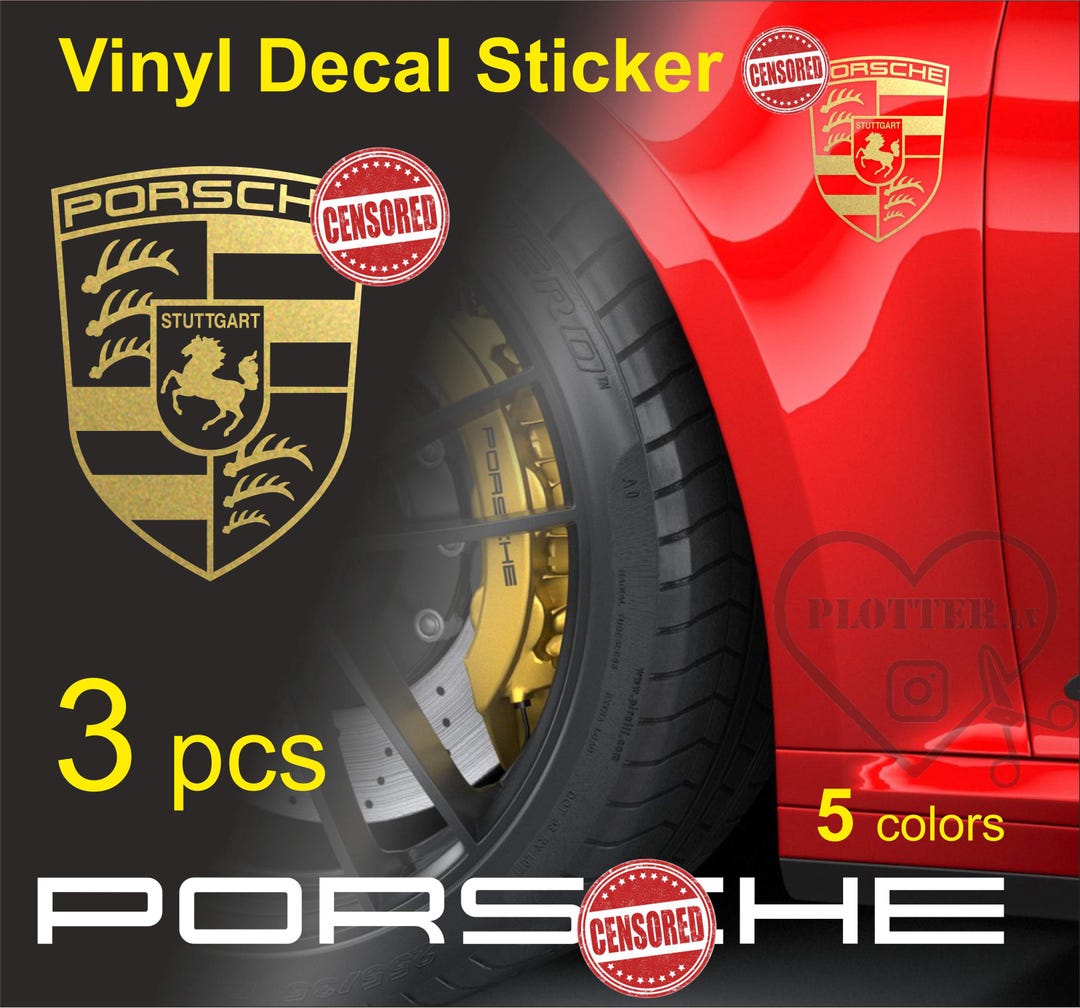 3x Porsche Logo Stickers Decals Emblem 2-SIZES - Etsy