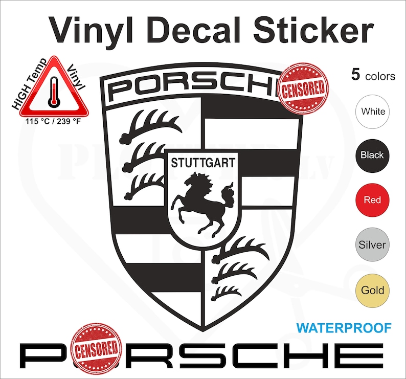 3x Porsche Logo Stickers Decals Emblem 2-SIZES - Etsy Canada
