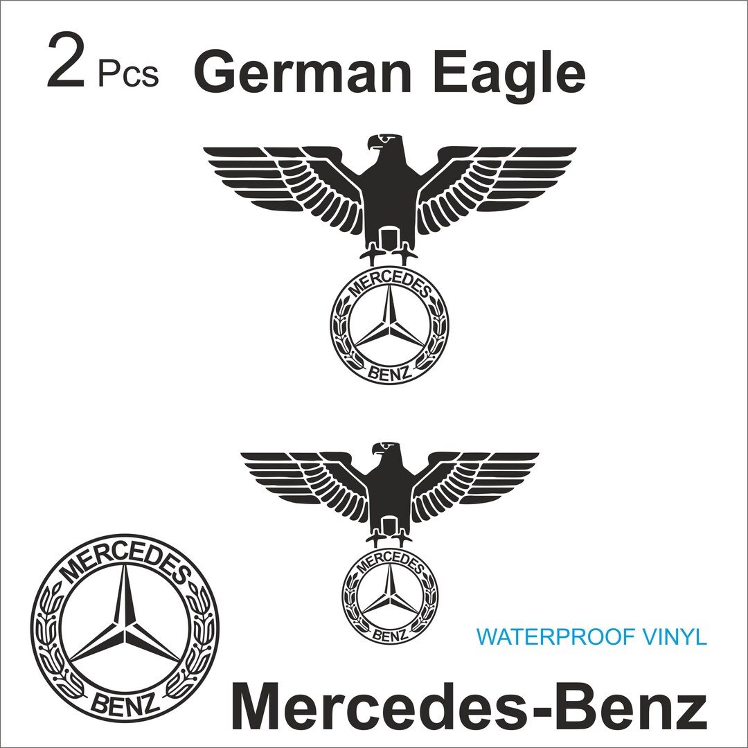 Mercedes-benz Style Eagle German Decal Stickers X-2 Pcs - Etsy