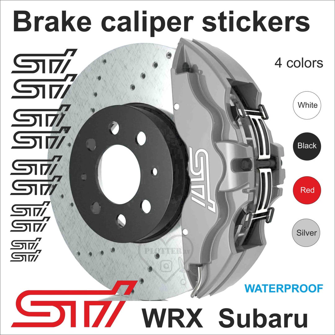 Ati Subaru WRX Brake Caliper DECALS Stickers WHEELS White/black/red ...