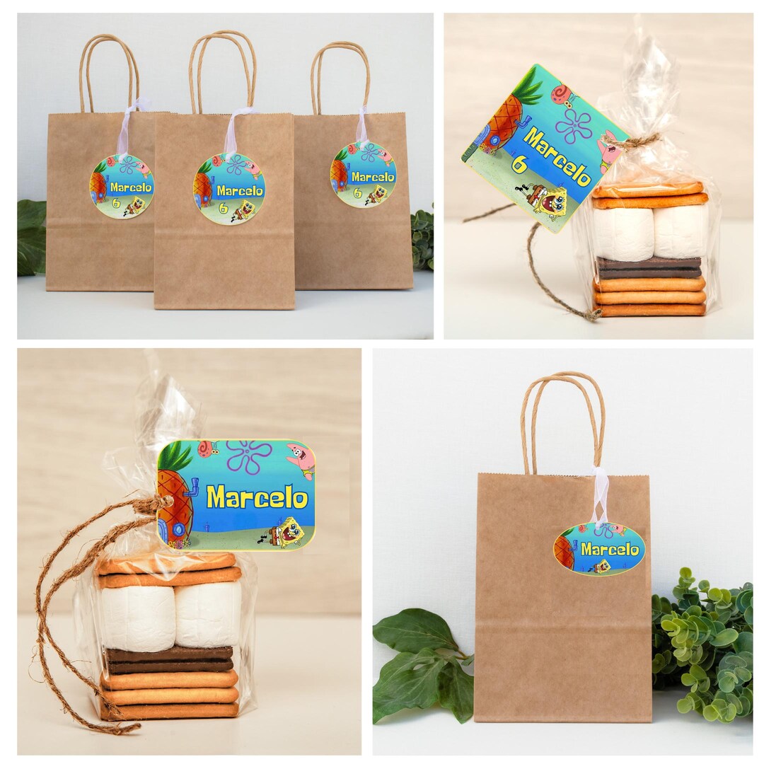 Spongebob Squarepants Birthday Party Tags - Etsy