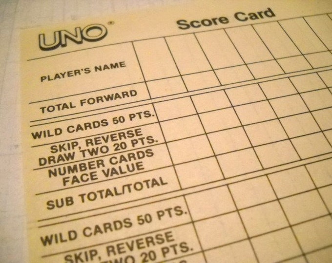 Charming Set of Vintage Uno Score Card Sheets - Paper Ephemera - Etsy