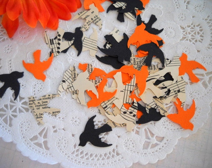 Vintage Paper Confetti Bird Punches Spooky Halloween Bird Mix - Etsy