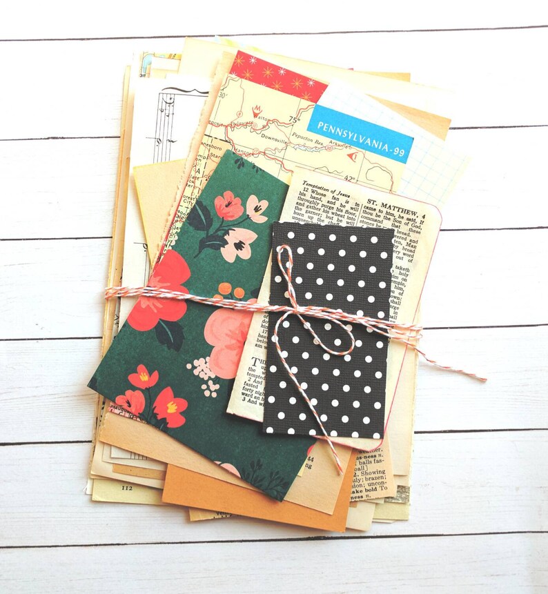 Large Paper Pack / Vintage & New / 40 Pieces / DIY Kit / | Etsy