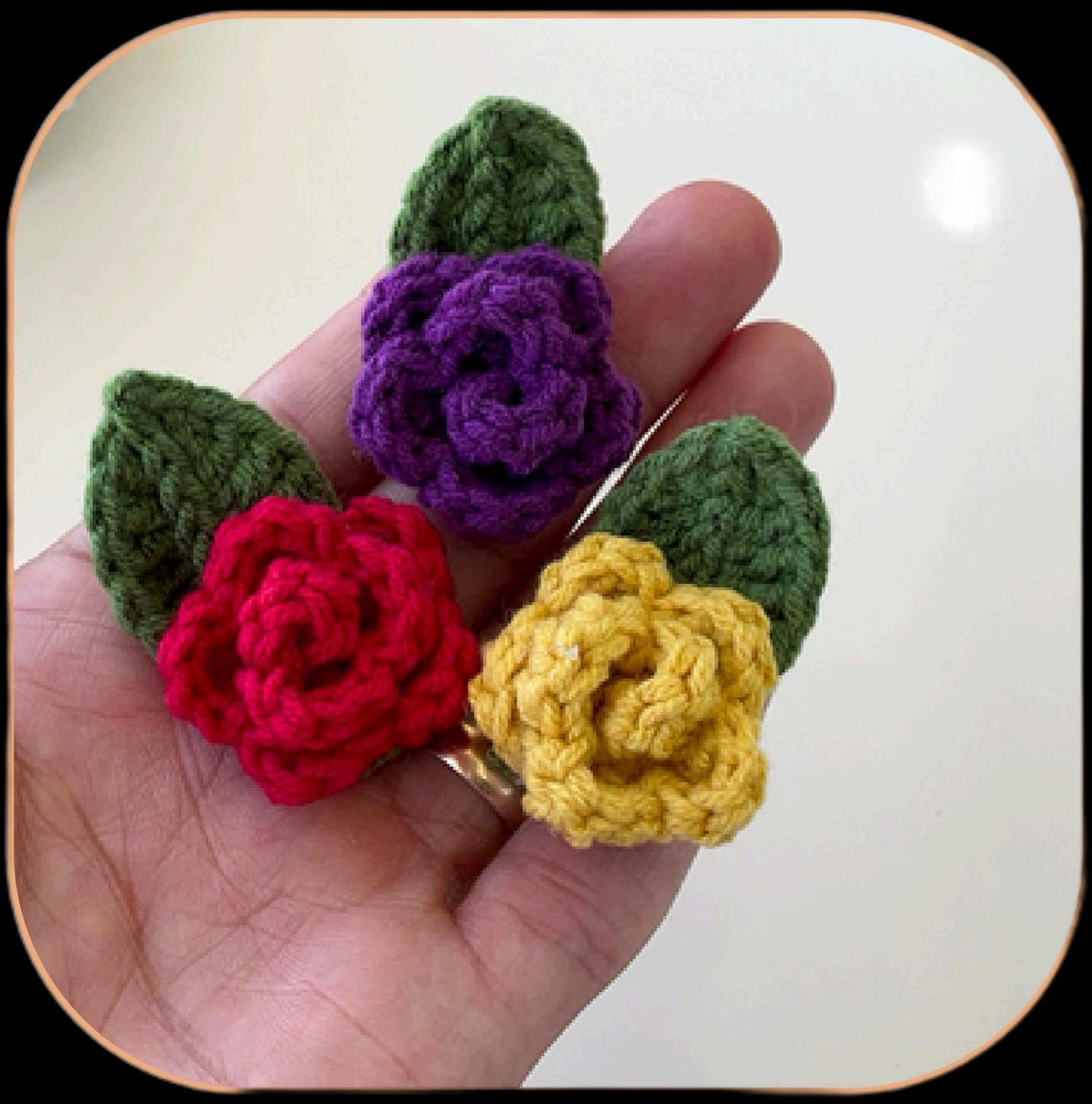 Handmade Crochet Mini Rose Paperclip Bookmarks - Etsy