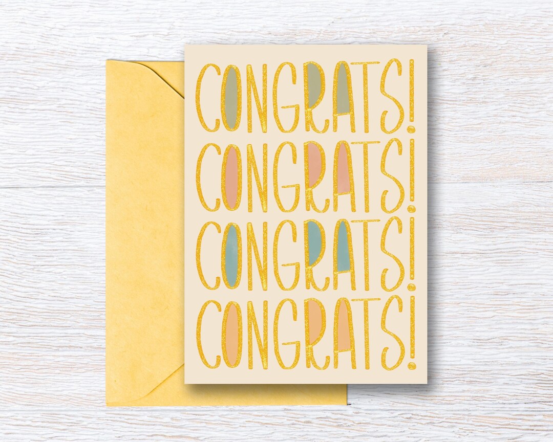 Printable Congratulations Card - Instant Digital Download – Hand-drawn ...