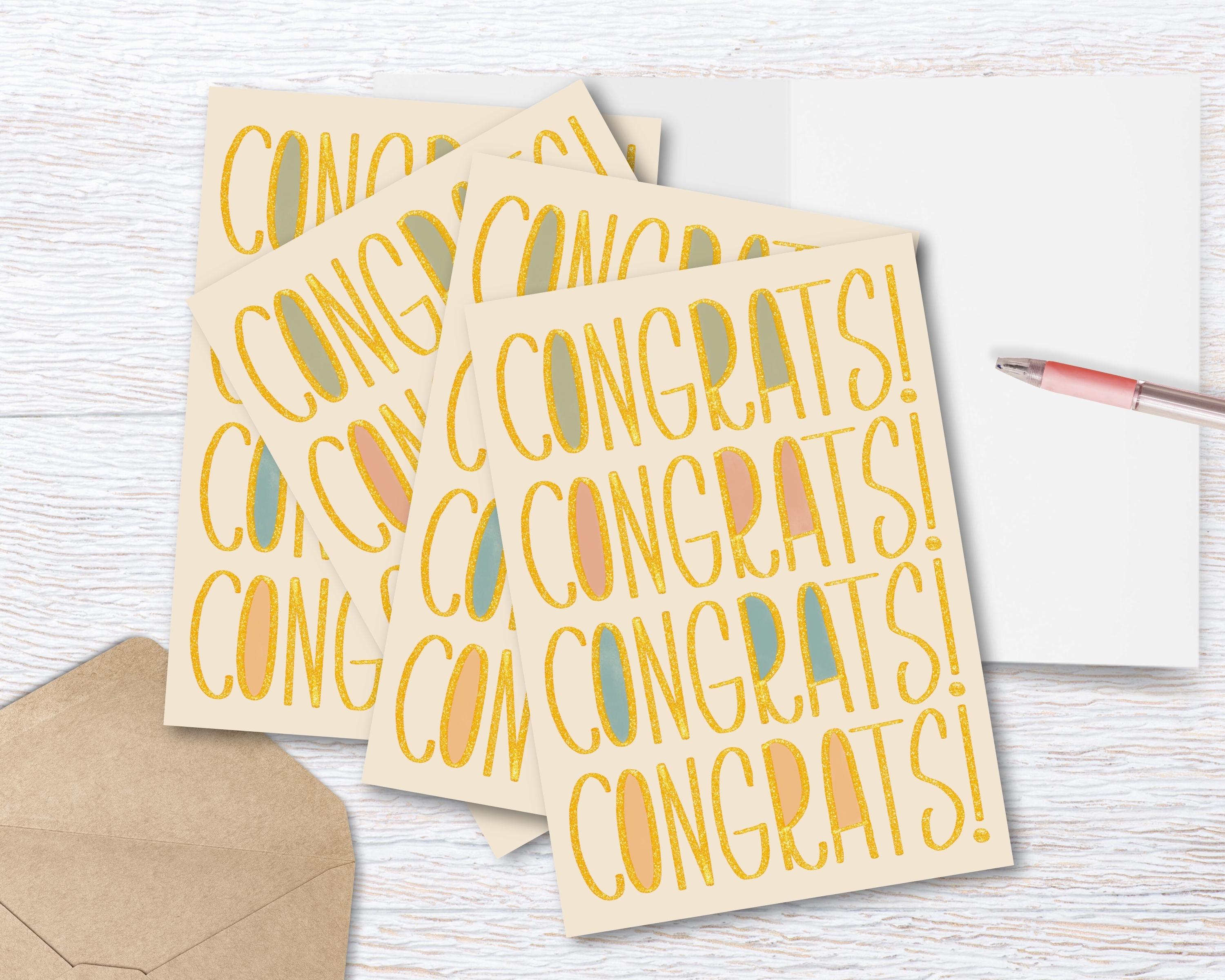 Printable Congratulations Card - Instant Digital Download – Hand-drawn ...