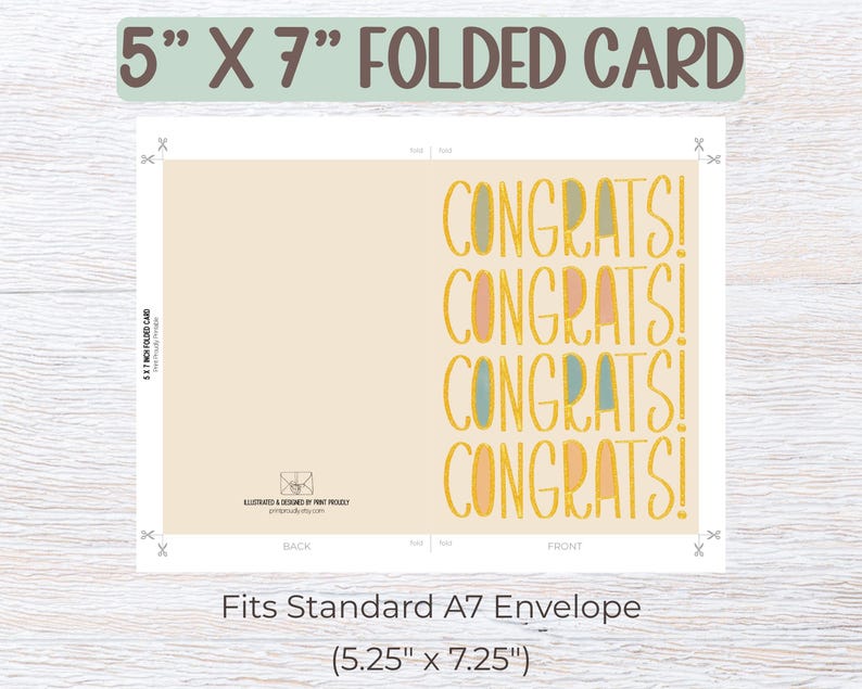 Printable Congratulations Card - Instant Digital Download – Hand-drawn ...