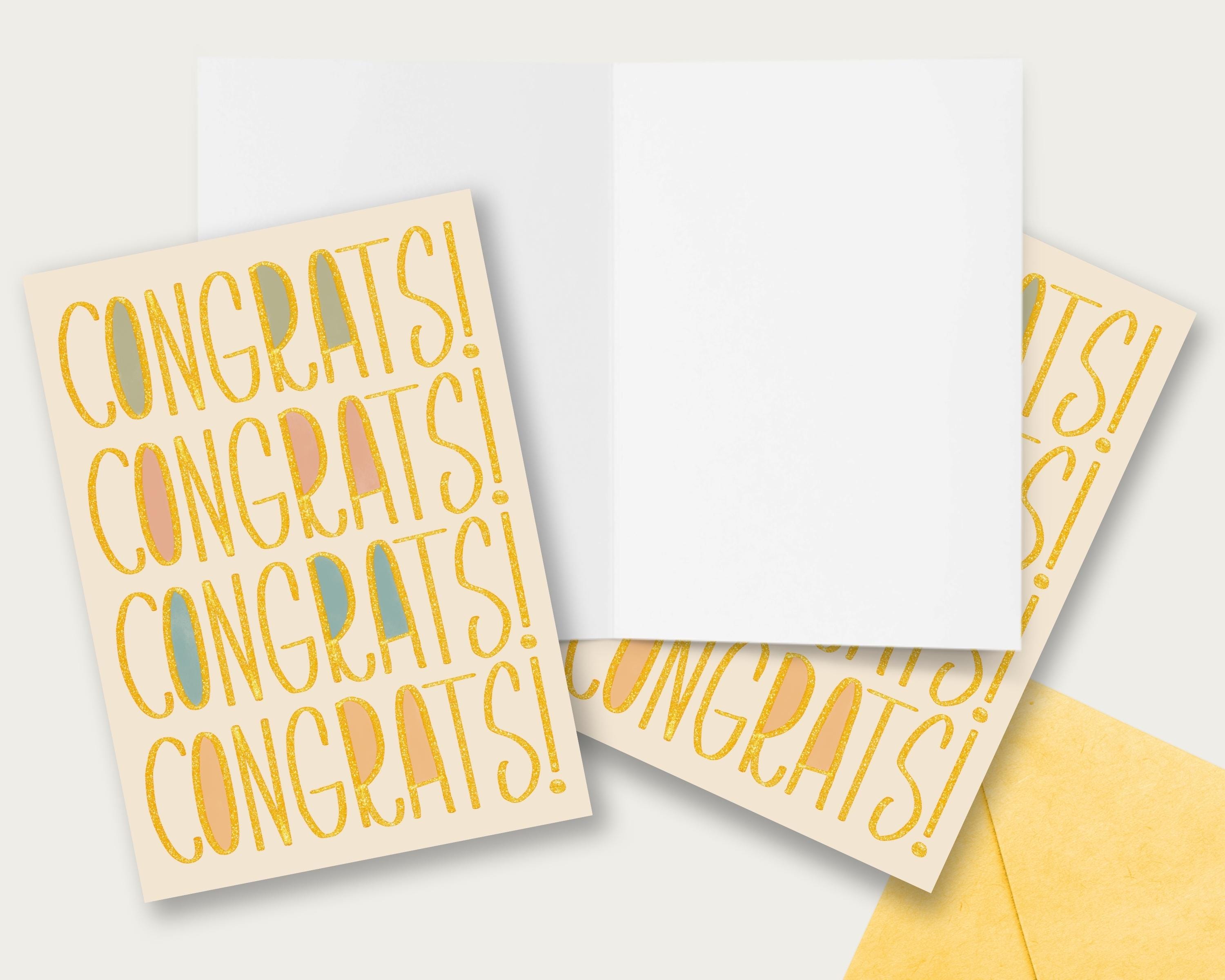 Printable Congratulations Card - Instant Digital Download – Hand-drawn ...