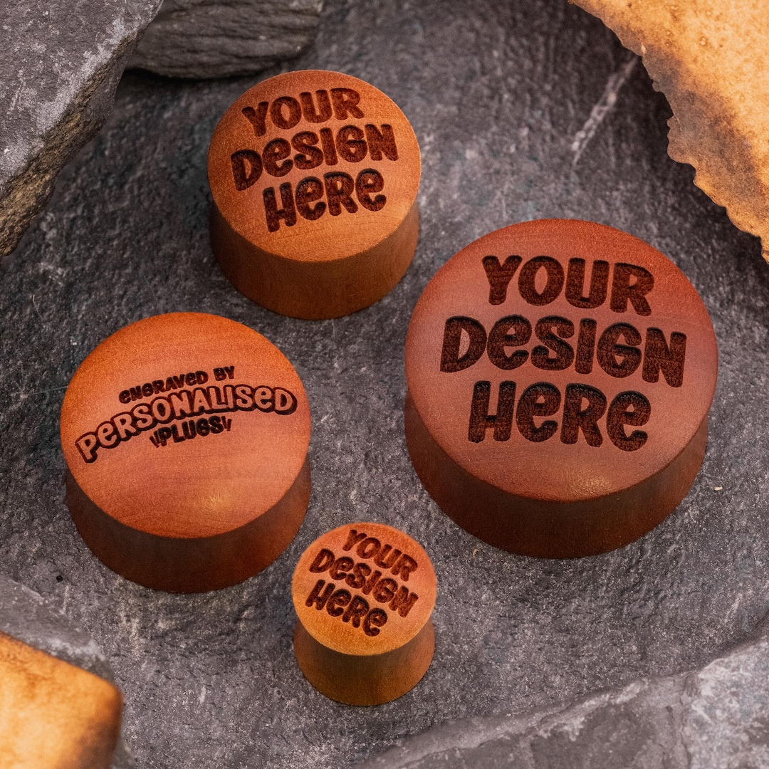 Custom Plug Any Design You Want - Laser Engraved Wood Plug / Gauge - Etsy