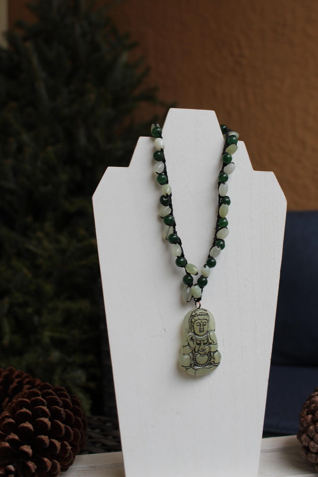 Crochet Buddha Pendant Necklace - Etsy