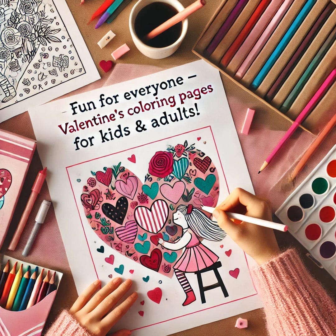 Valentine's Day Coloring Pages | Fun DIY Gift (printable Set) - Etsy