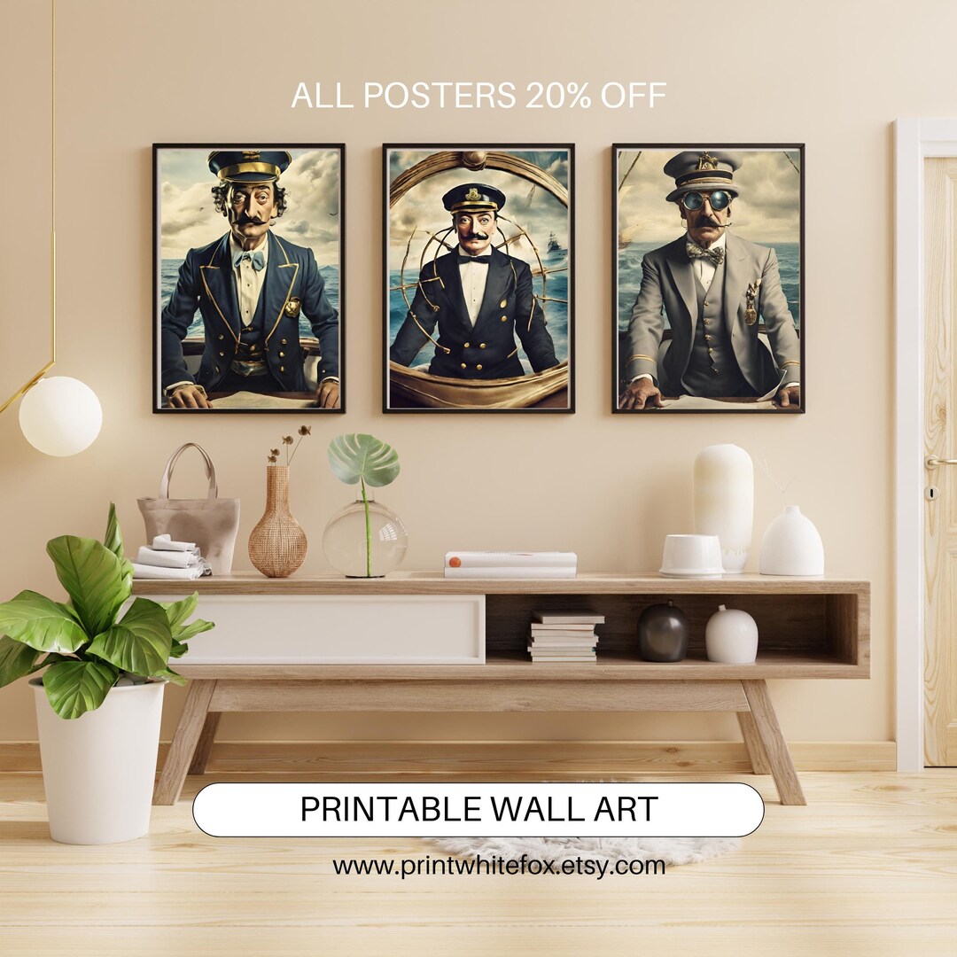 Modern Impressionist Wall Art Set | Captivate Your Walls: Captain of ...