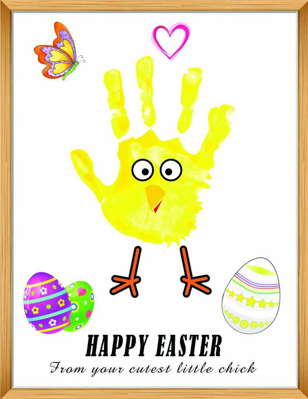 Happy Easter Handprint Art Footprint Little Chick Spring DIY Gift ...