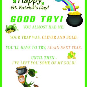 St Patricks Day Kids Printable, Leprechaun Letter Printable, Leprechaun ...
