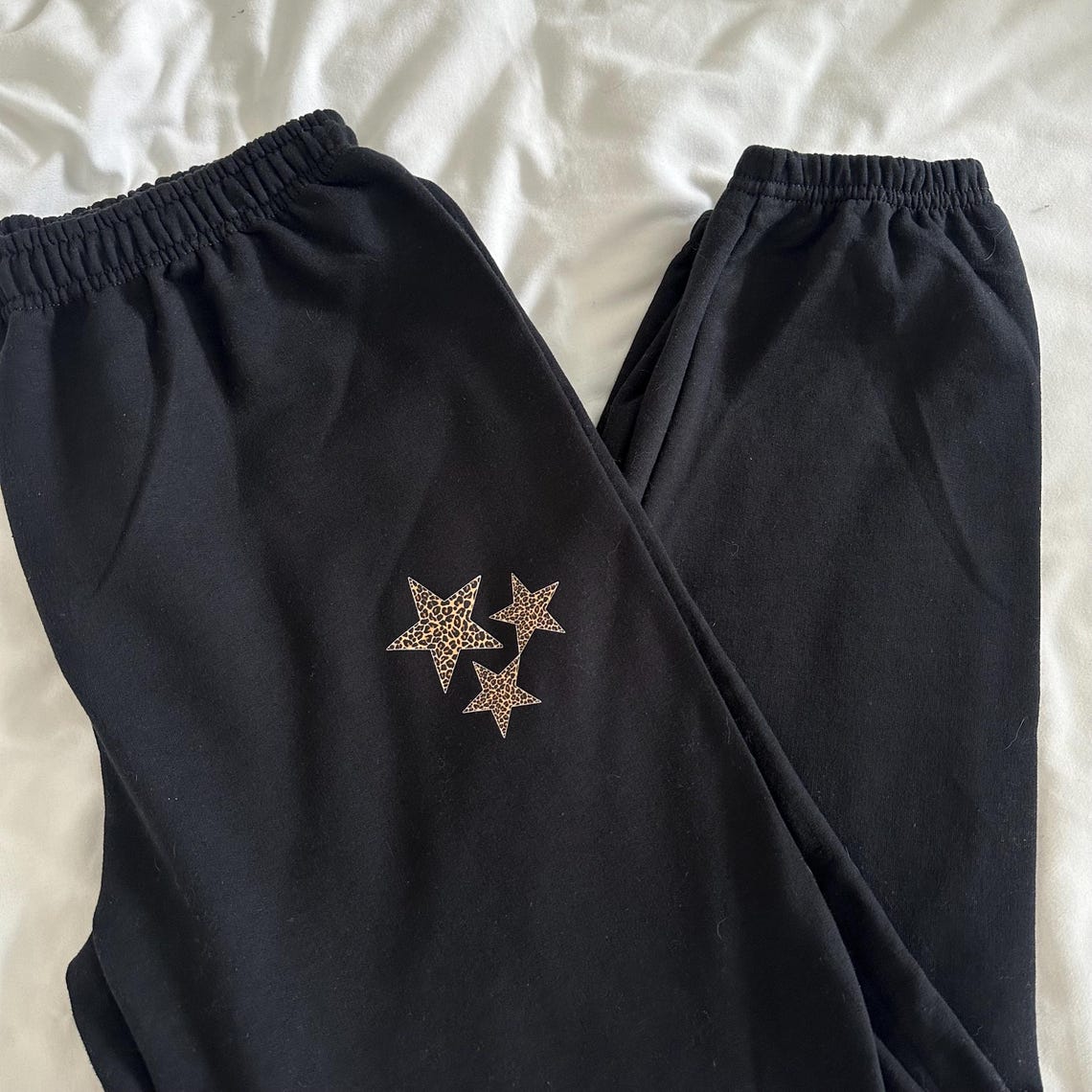 Leopard Print Star Sweatpants: Black Unisex Joggers - Etsy