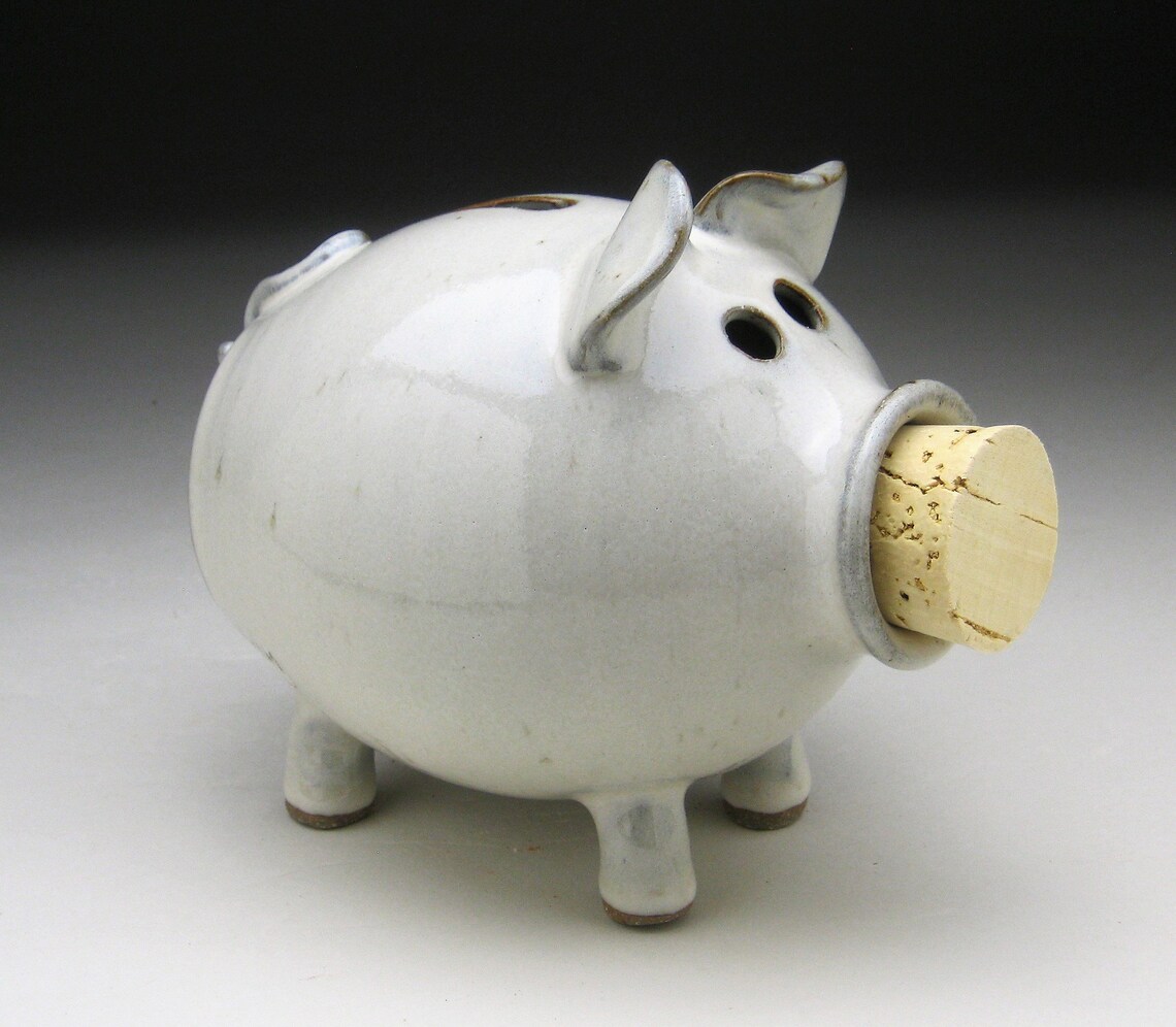 Ceramic Piggy Bank in White - Made to Order - Etsy