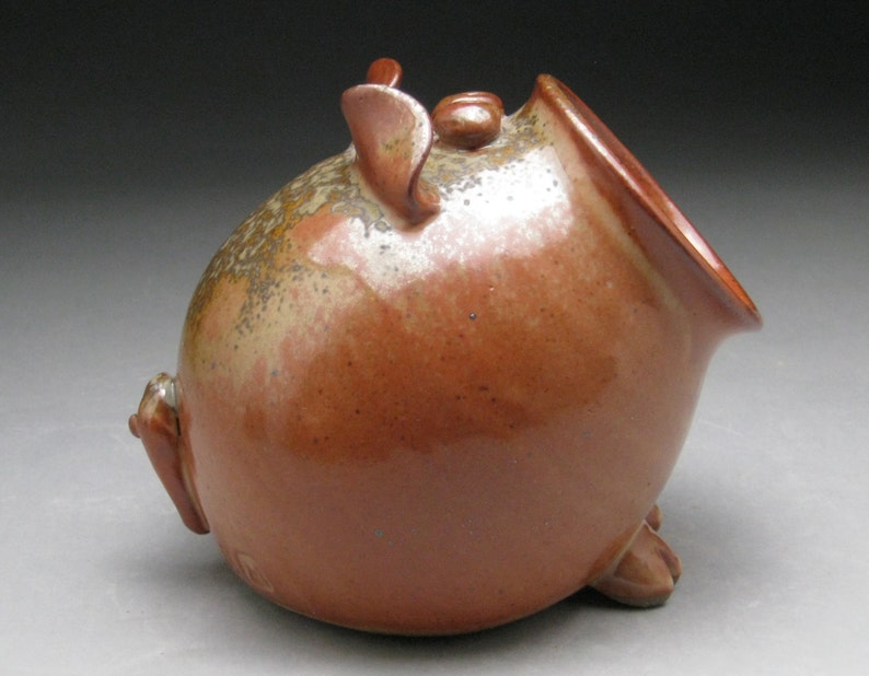 Ceramic Salt Pig Pig Jar Salt Cellar Copper Shino Glaze | Etsy