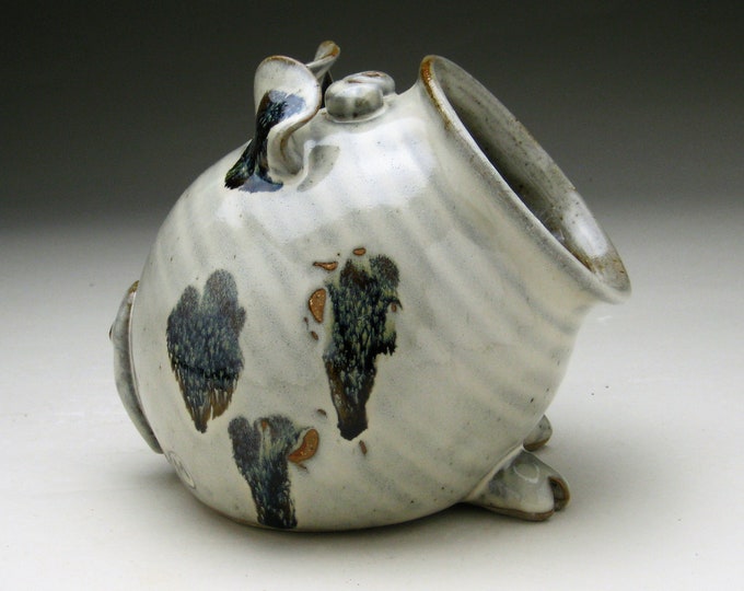 Ceramic Salt Pig Pig Jar Salt Cellar White With Black - Etsy