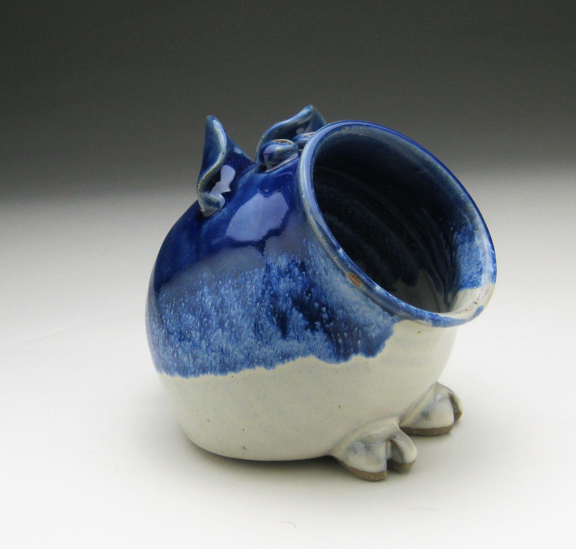 Ceramic Salt Pig - Pig Jar - Candy Dish - Blue and White - Made to ...