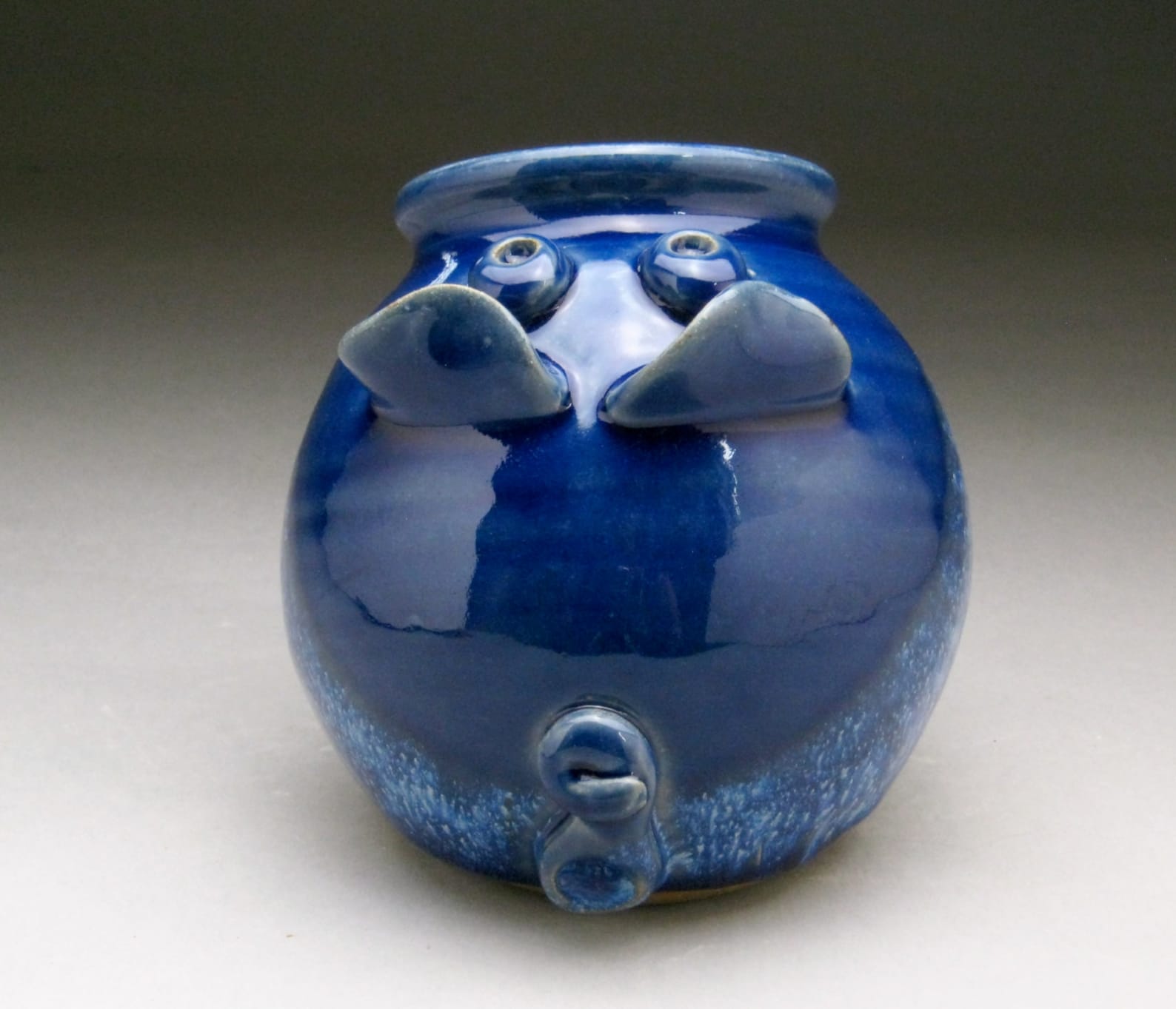 Ceramic Salt Pig Pig Jar Candy Dish Blue and White Made to Order - Etsy